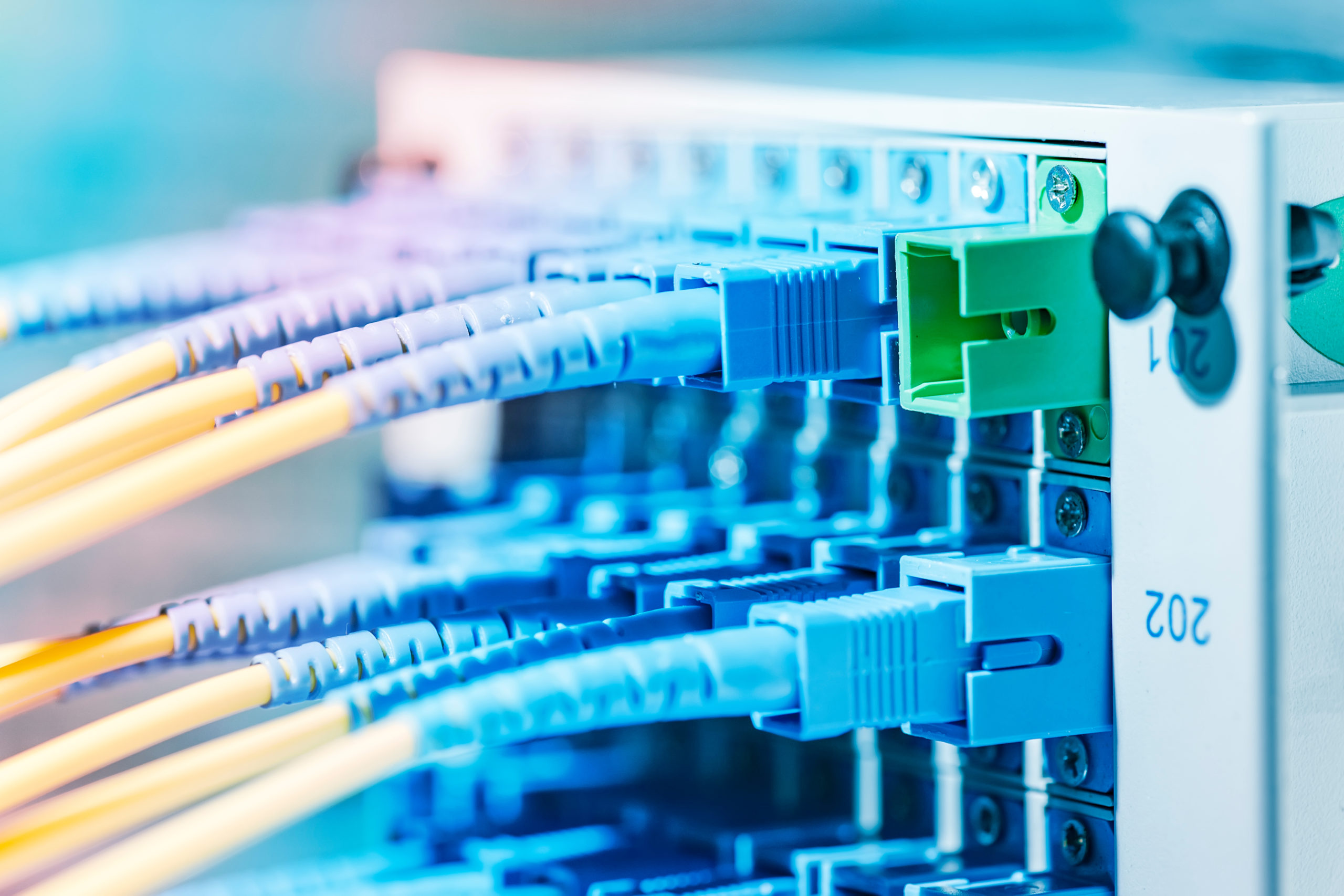 optical fibre information technology equipment in data center ...